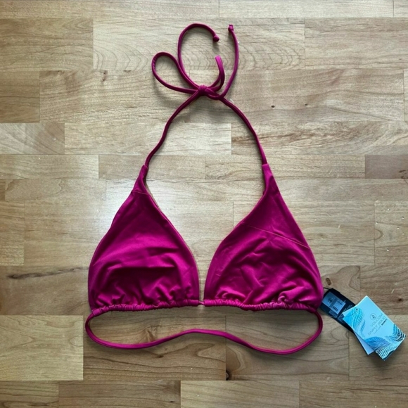 Volcom | Swim | Nwt Volcom Simply Solid Triangle Burgundy Bikini Top Xl ...